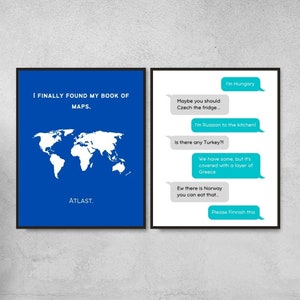 Set of 8 Funny Geography Posters Puns and Memes Printable, Earth ...