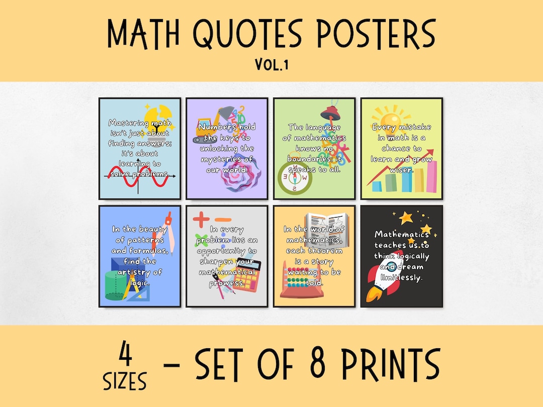 Math Quotes Posters for Kids, Math Posters for Classroom, Math ...