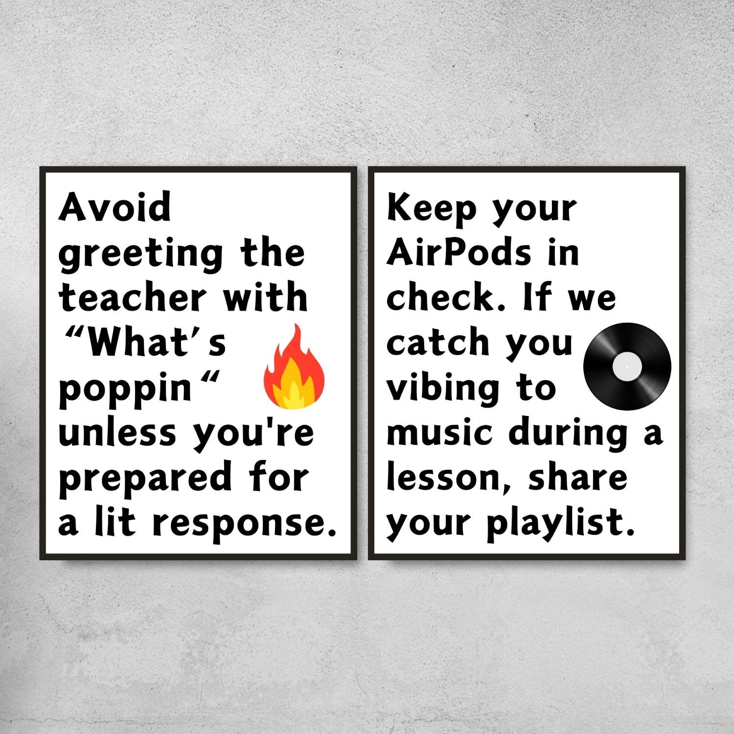 Funny Classroom Rules Printable Posters for High School, Classroom ...