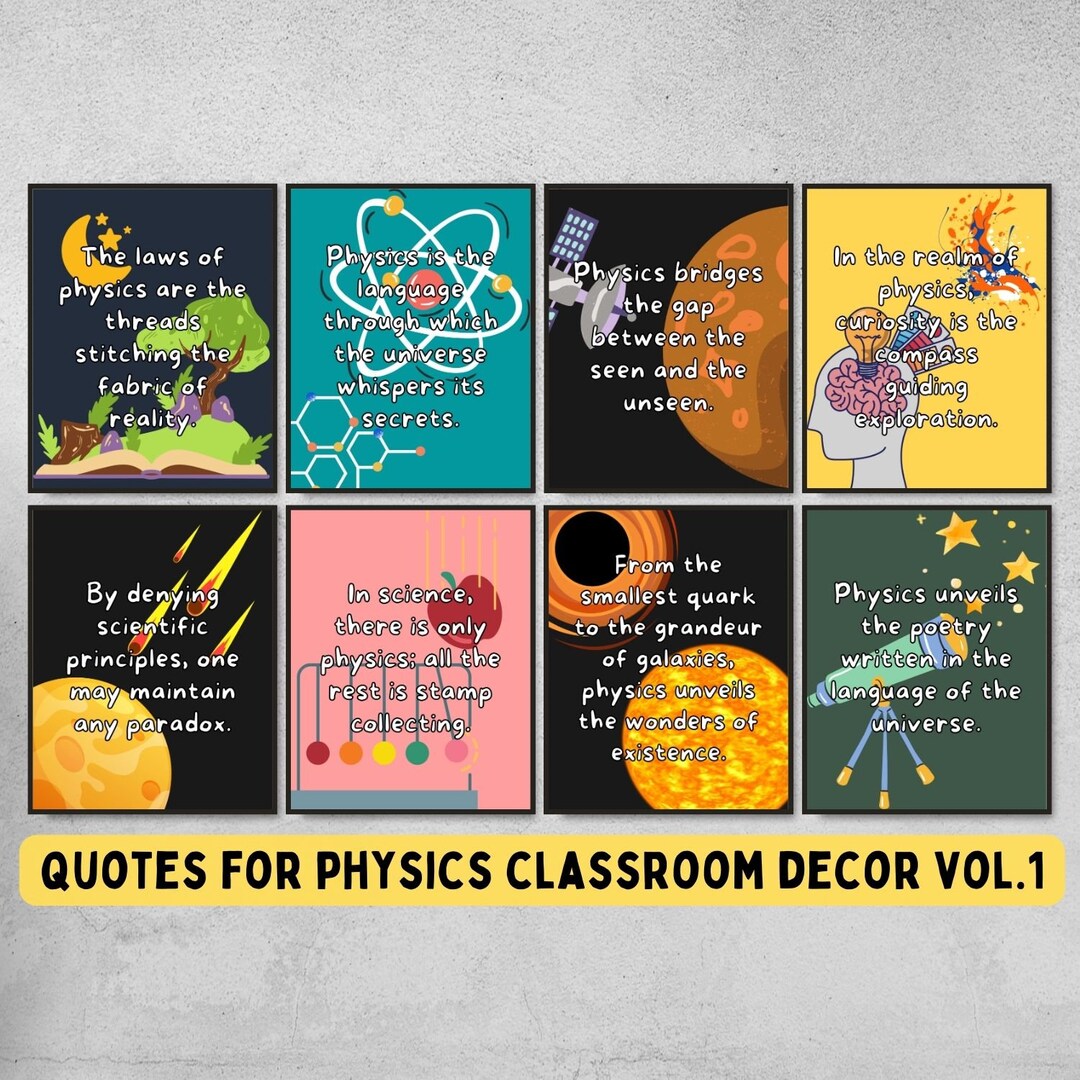 Quotes for Physics Classroom Decor, Physics Laboratory Posters, Science ...