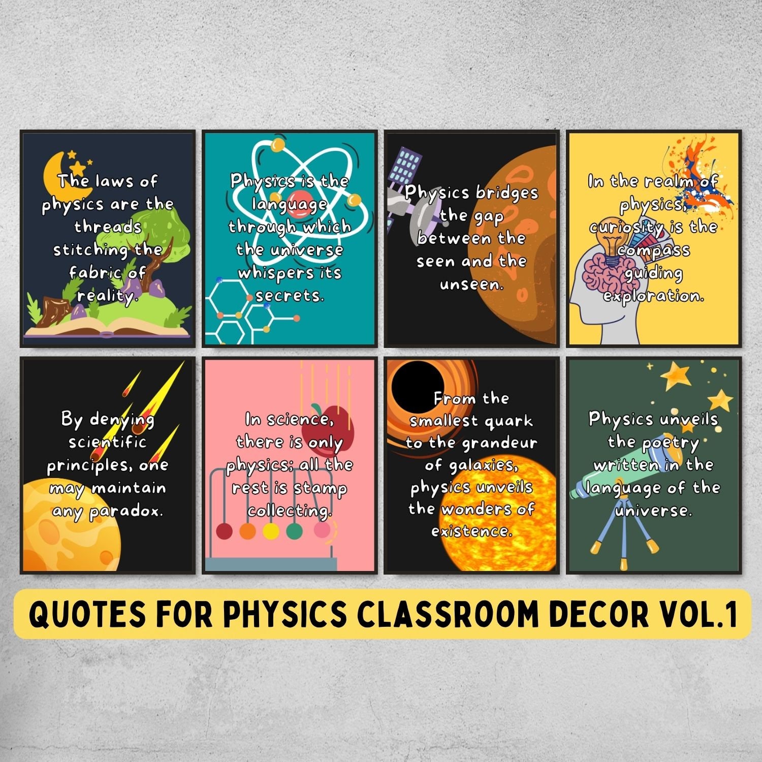 Quotes for Physics Classroom Decor, Physics Laboratory Posters, Science ...
