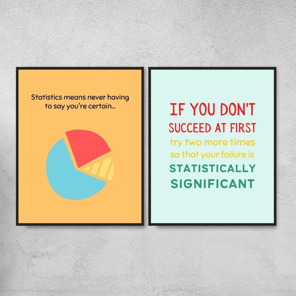 Set of 8 Funny Statistics Puns and Memes Posters Printable - Etsy UK