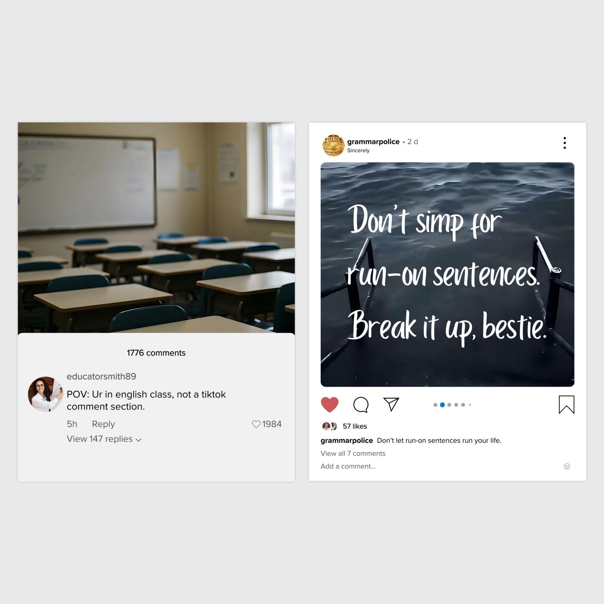 Funny English Classroom Decor, Funny Classroom Rules With Snarky Gen Z ...
