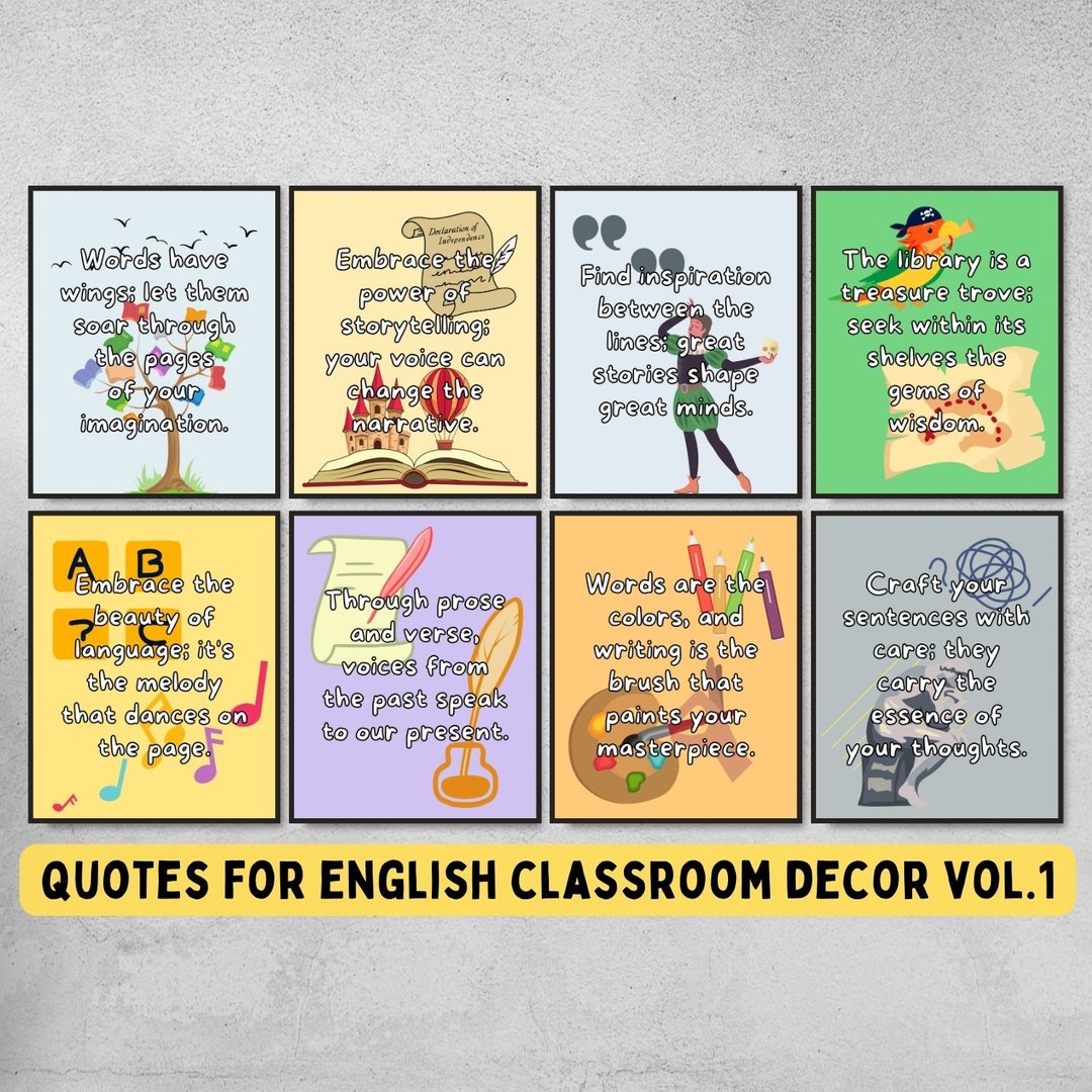 Quotes for English Classroom Decor English Language Arts - Etsy