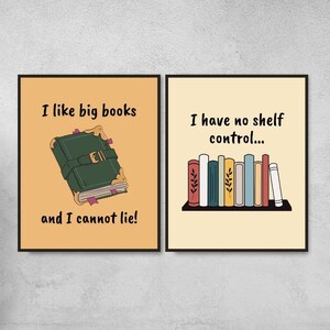 Set of 8 Funny Literary Arts Printable Posters, Book Lover Wall Art ...