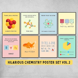 Bundle of Chemistry Posters & Flashcards, STEM Homeschool Decoration ...