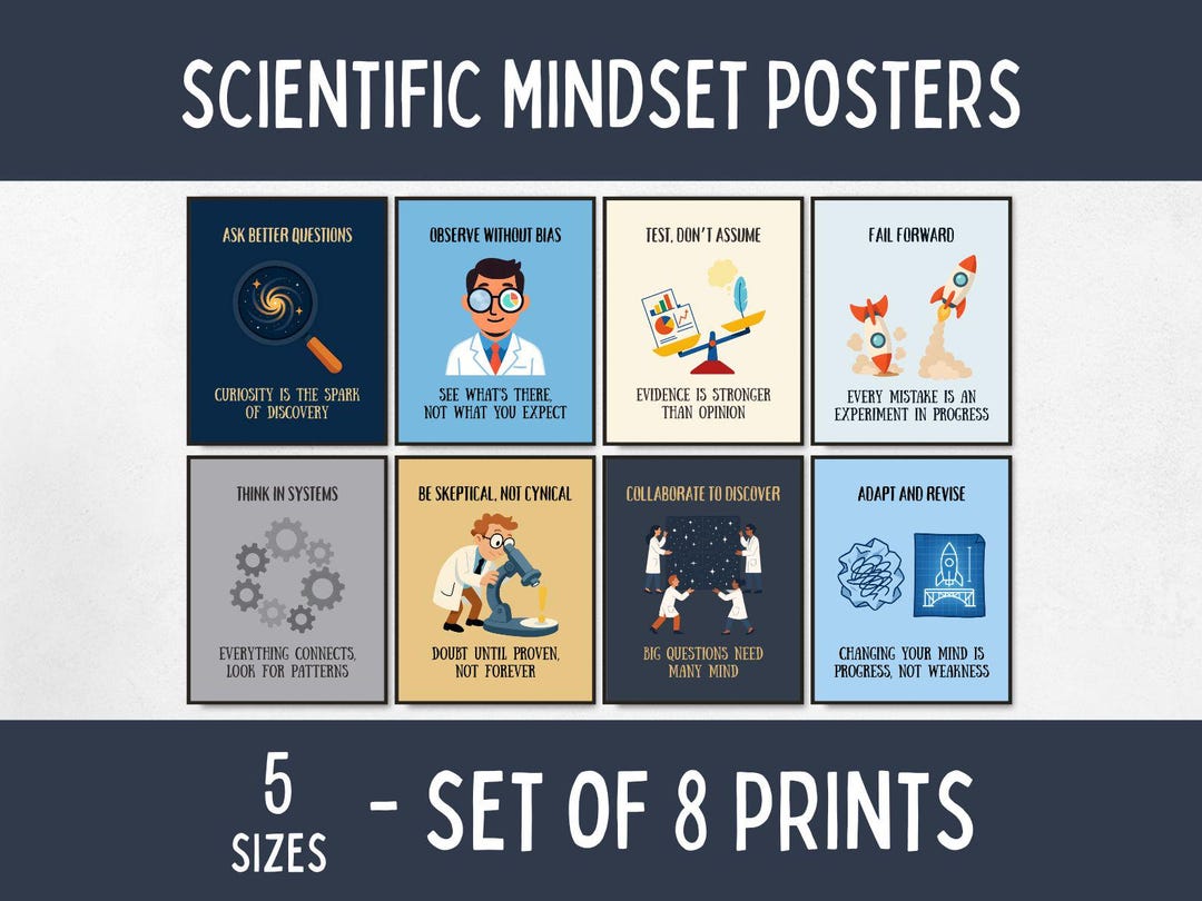 Scientific Mindset Posters Digital Download, Science Bulletin Board ...