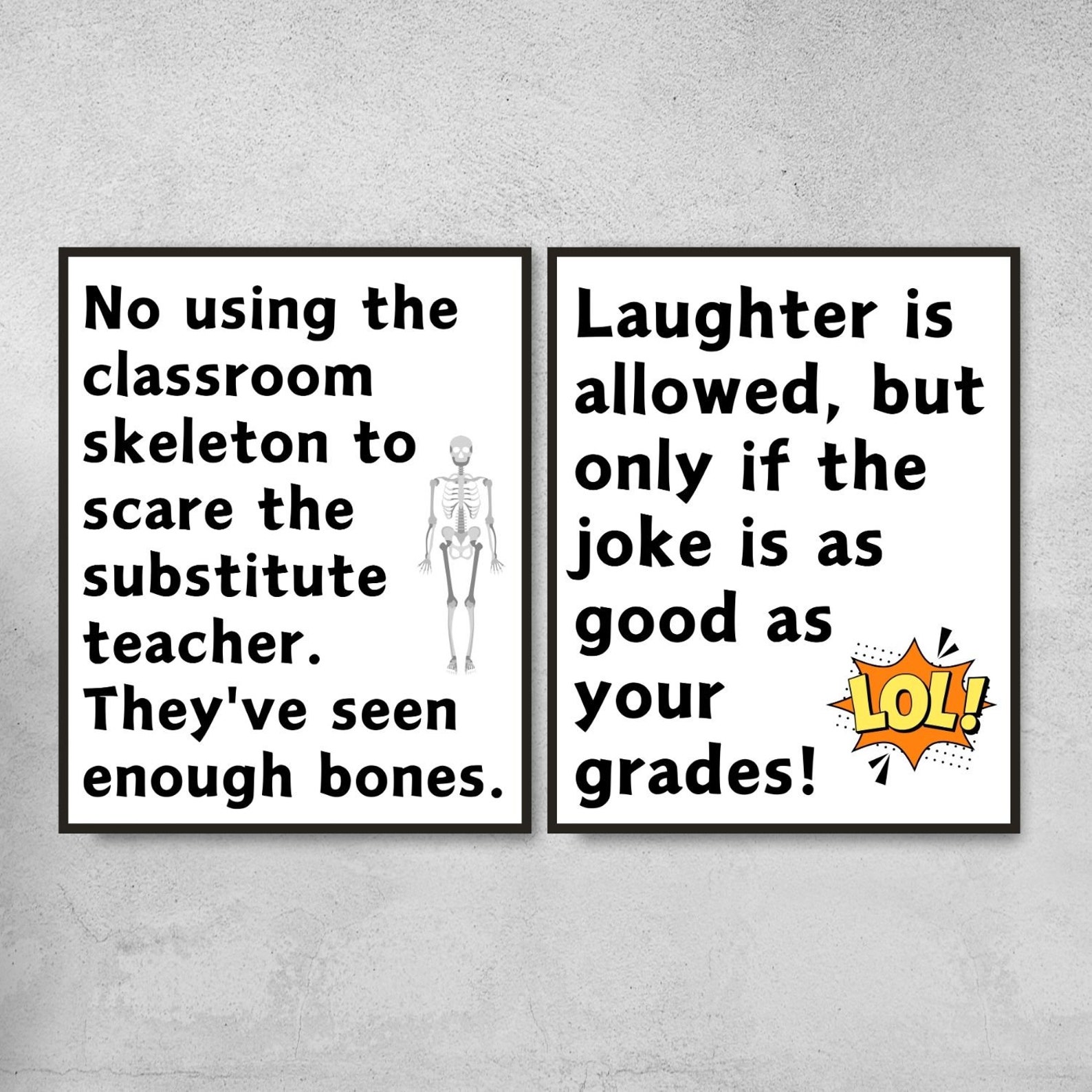 Funny Classroom Rules Printable Posters, Classroom Behavior Decor for ...