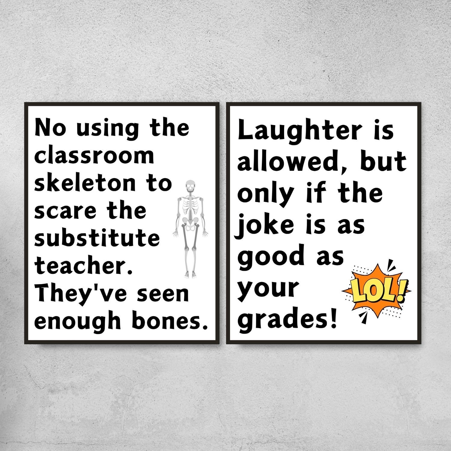 Funny Classroom Rules Printable Posters, Classroom Behavior Decor for ...
