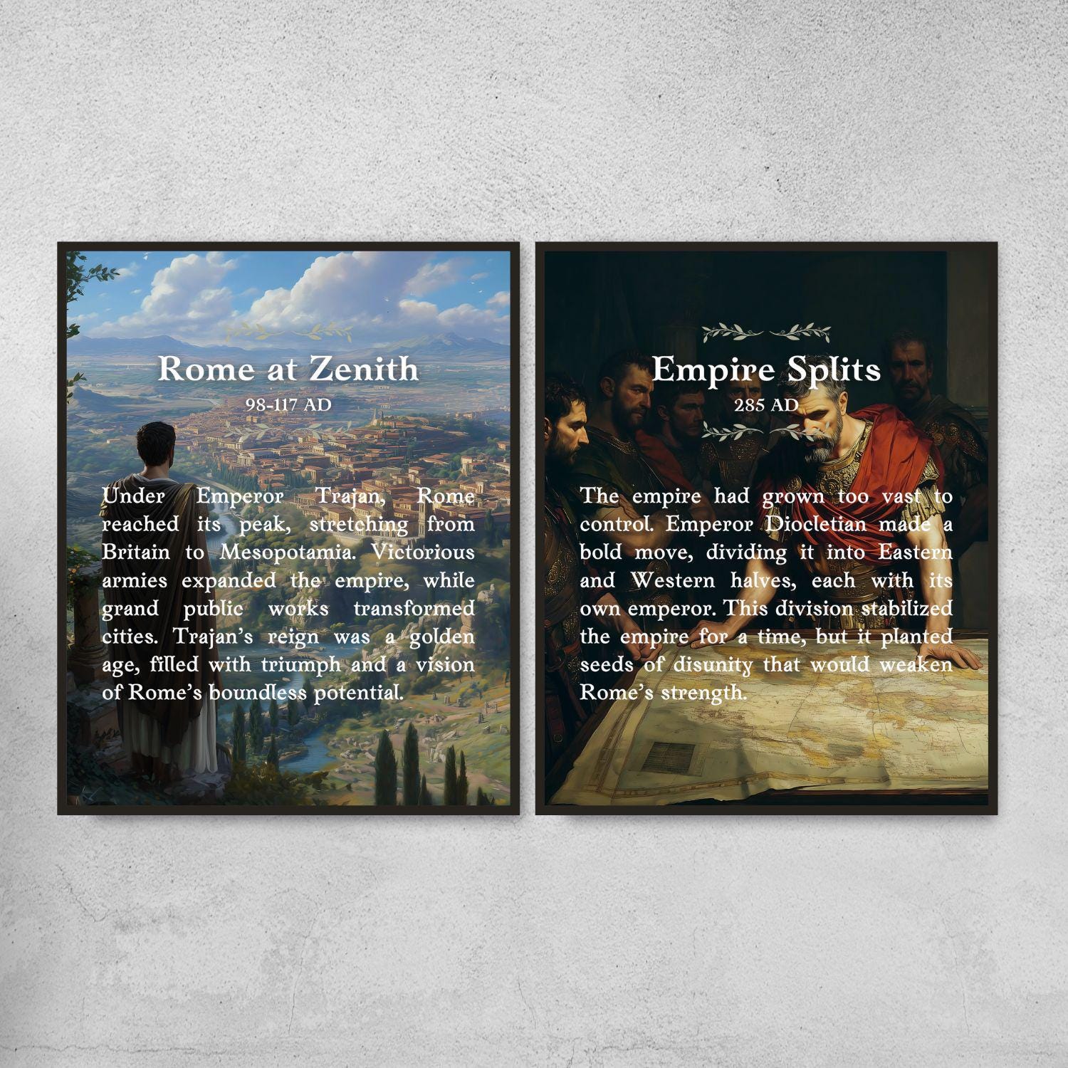 Rise and Fall of Roman Empire Timeline Posters, History Classroom ...