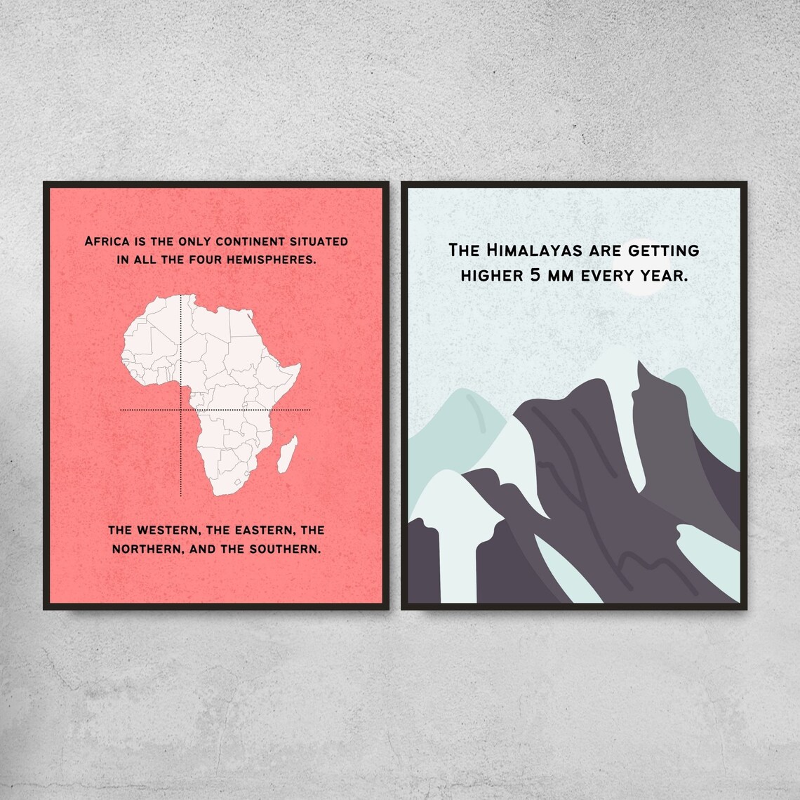Set of 10 Geography Fun Facts Poster Printable World - Etsy
