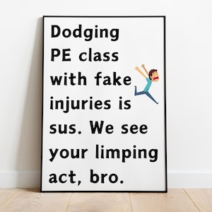 Classroom Rules Poster for Physical Education Decor, Pe Teacher Office ...