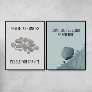 Set of 8 Funny Geology Puns and Memes Printable Posters, Geology ...