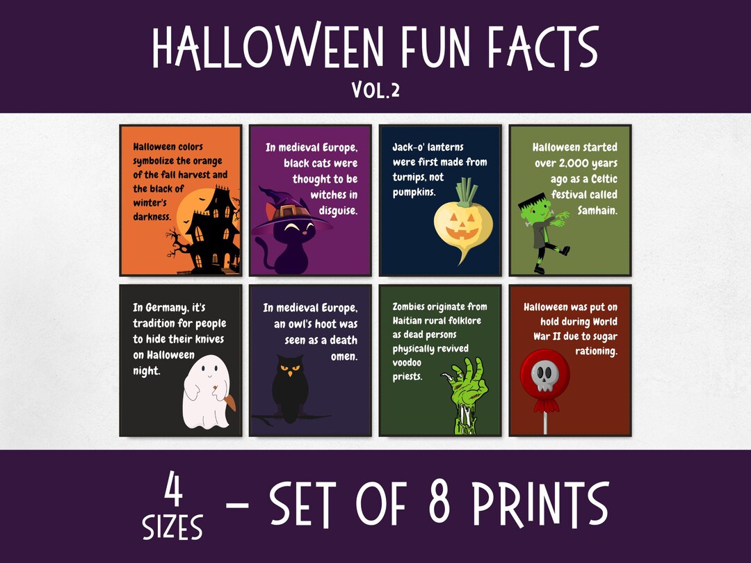 Halloween Fun Facts Classroom Decor, Spooky Decorations Posters ...