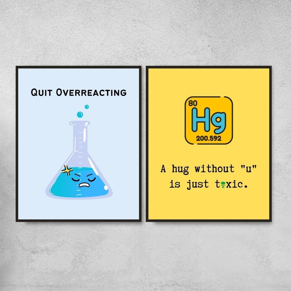 Chemistry Set of 8 Funny Printable Posters for Science Classroom Decor ...