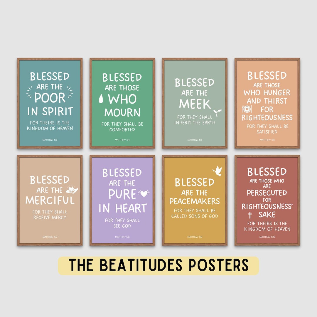 The 8 Beatitudes Posters for Kids, Preschool Classroom Decor, Prayer ...