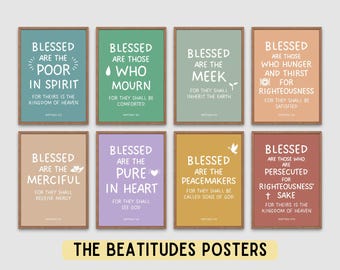 The 8 Beatitudes Posters for Kids, Preschool Classroom Decor, Prayer ...