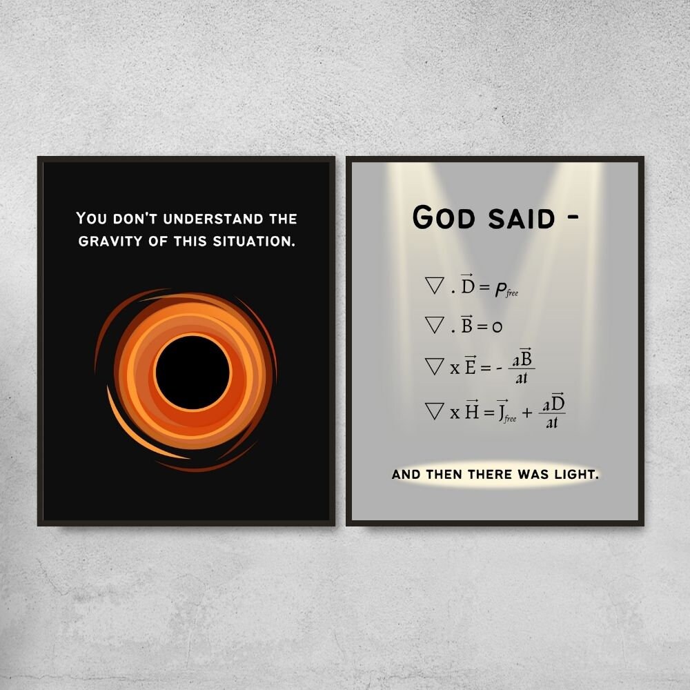 Set of 8 Funny Physics Printable Posters, Science Classroom Decor ...