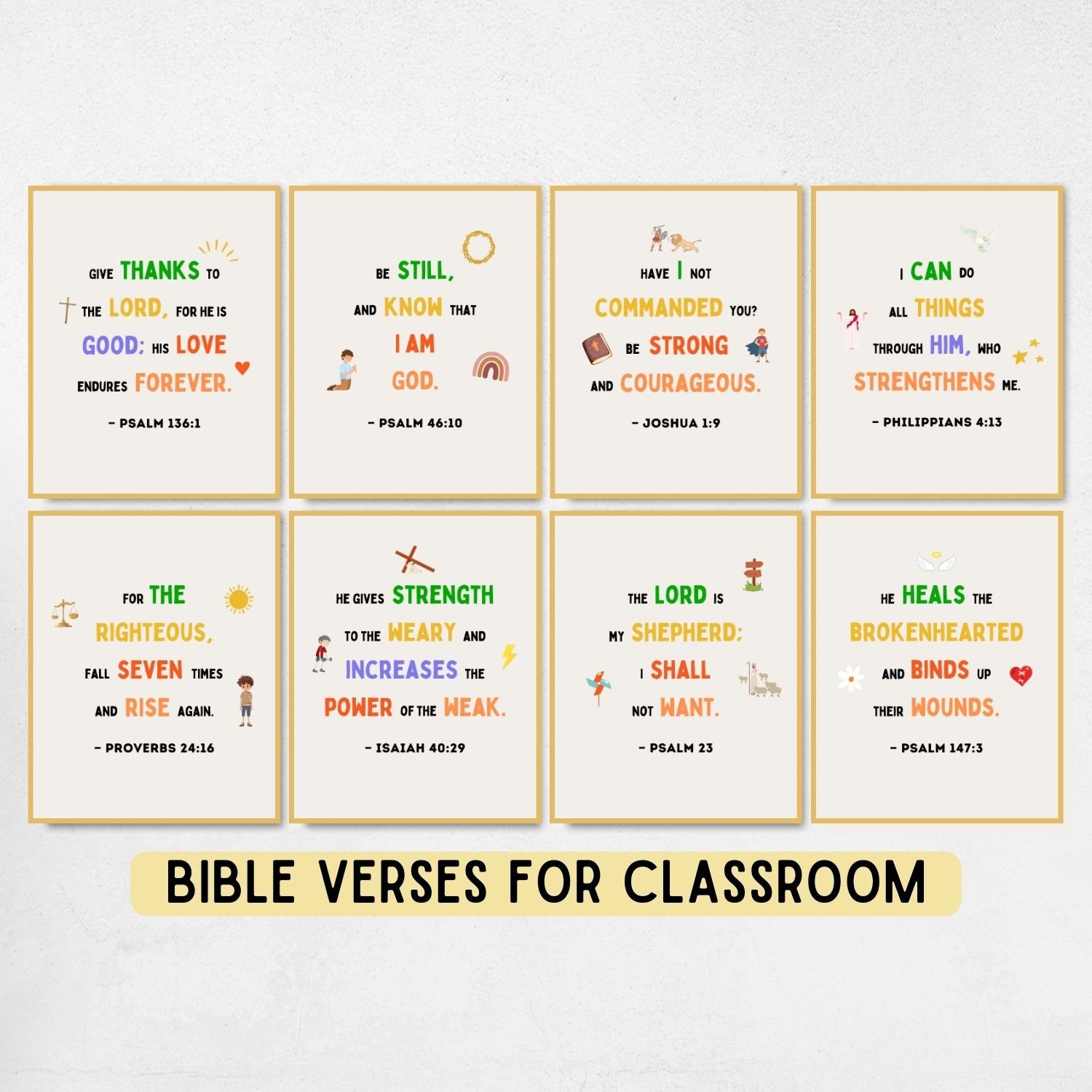Bible Verse Posters for Classroom Decor, Religious Classroom Posters ...