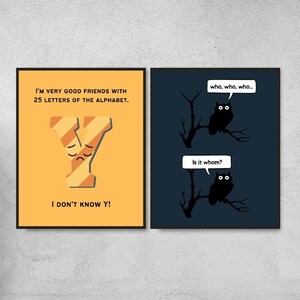 Set of 8 Funny English Classroom Printable Posters, English Teacher ...