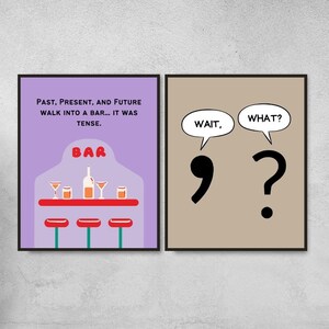 Set of 8 Funny English Classroom Printable Posters, English Teacher ...