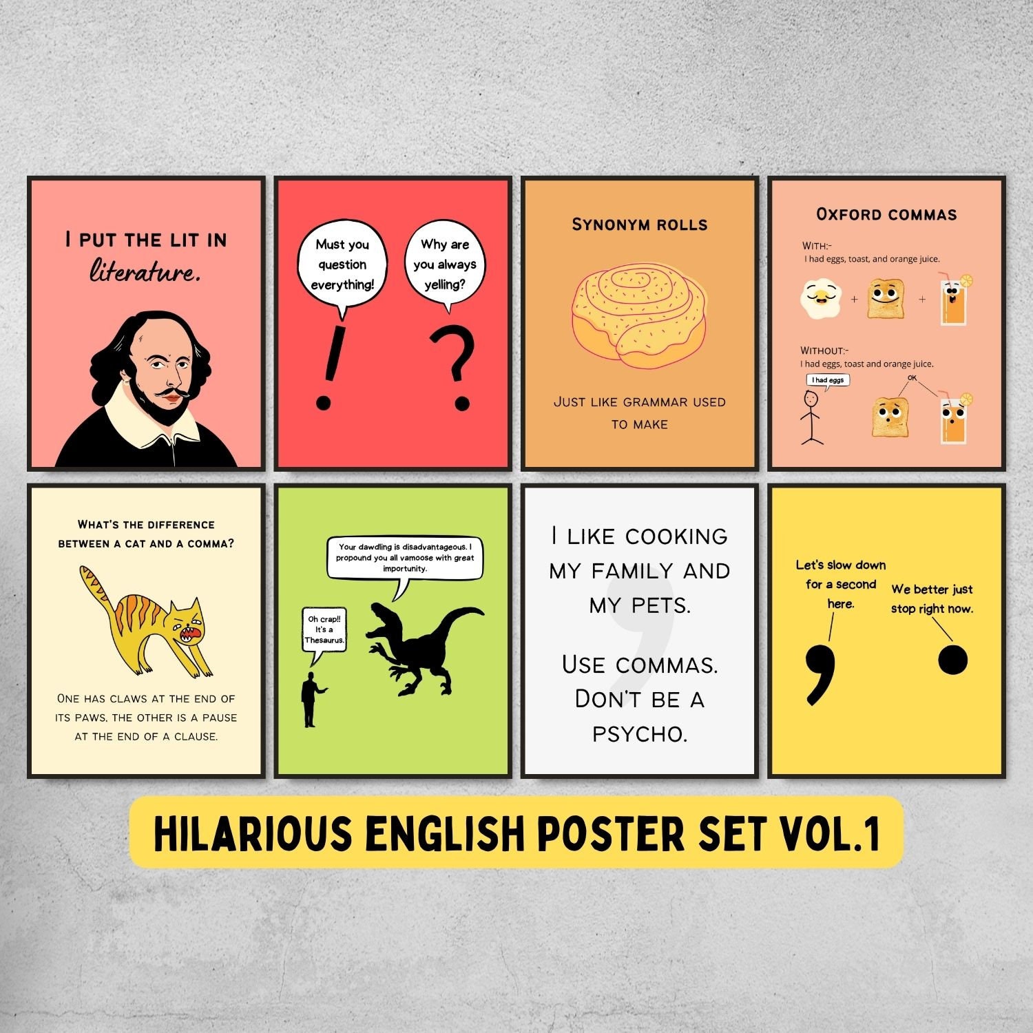 Bundle of English Classroom Posters, Reading Nook Decor, Language Arts ...