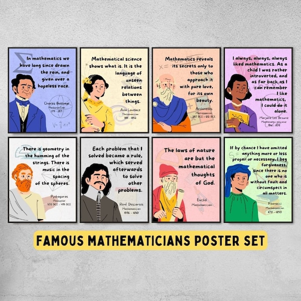 Famous Mathematicians Posters - Etsy