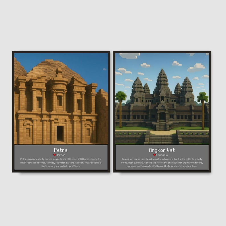 Famous Landmarks Posters & Flashcards, World Geography Classroom ...