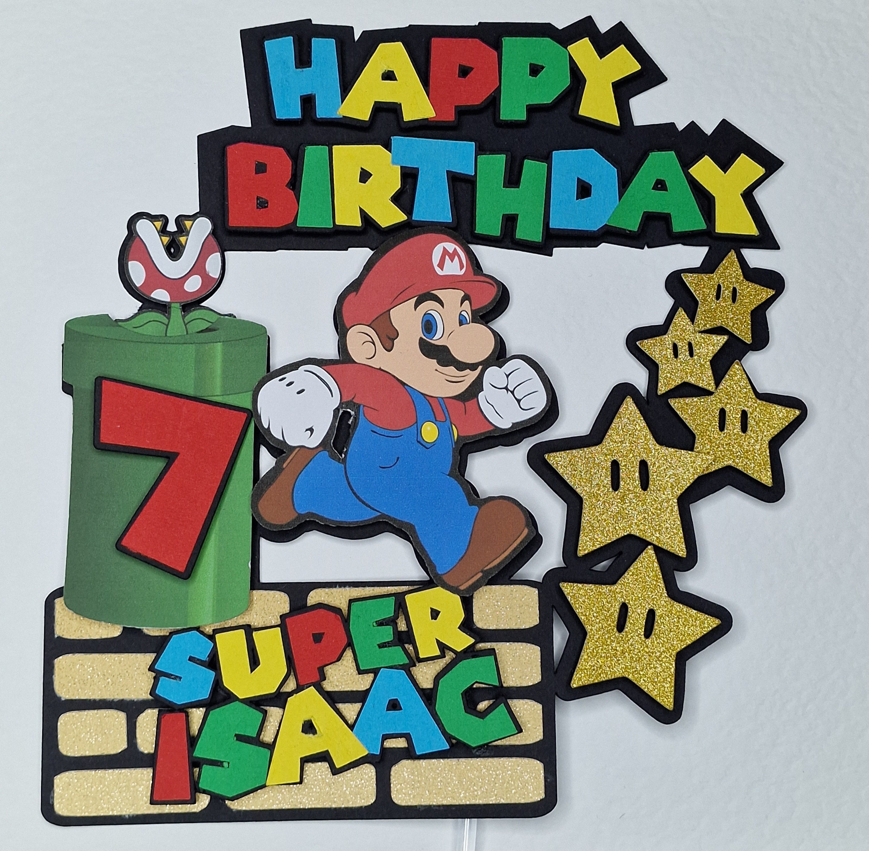 Super Mario Personalised Custom Layered Cake Topper - Etsy