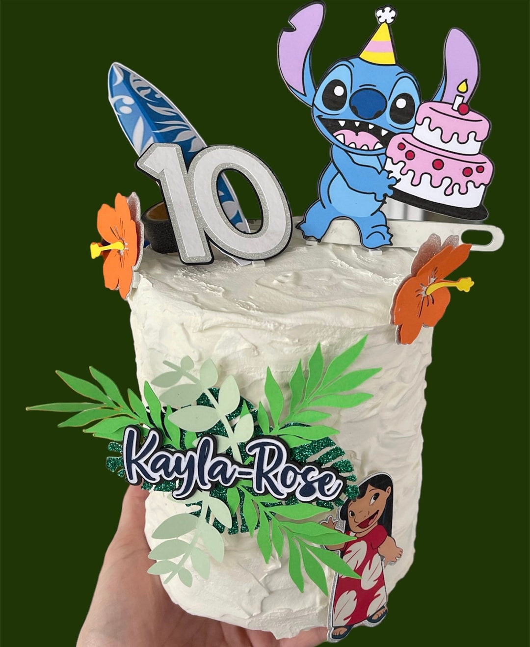 Stitch Birthday Cake Topper With Name Charm Personalised - Etsy UK