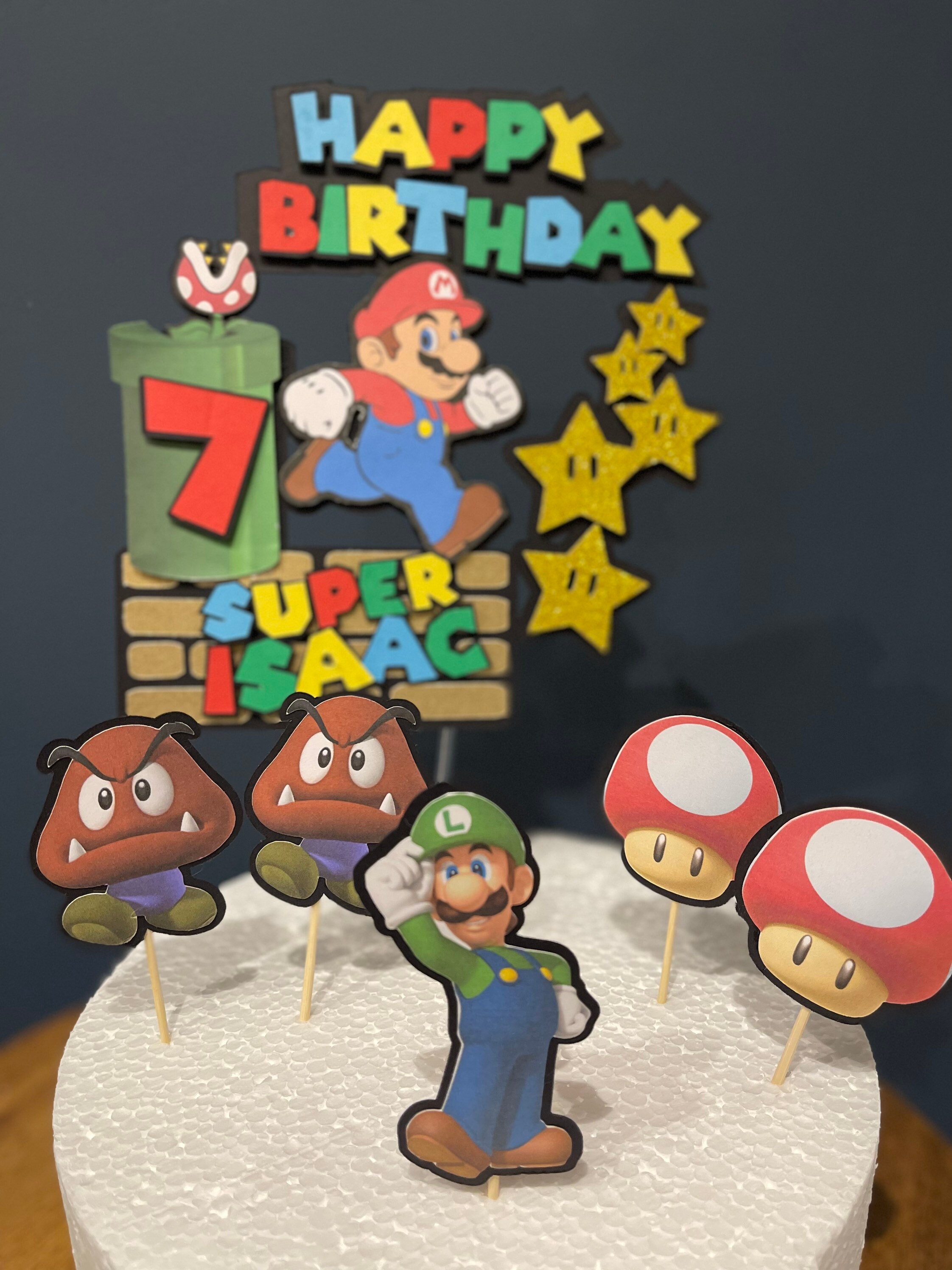 Super Mario Personalised Custom Layered Cake Topper - Etsy