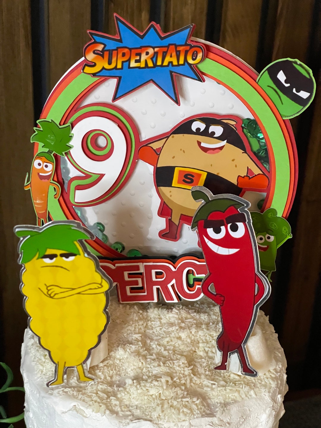 Super-tato Personalised Birthday Cake Topper/cup Cake Picks - Etsy