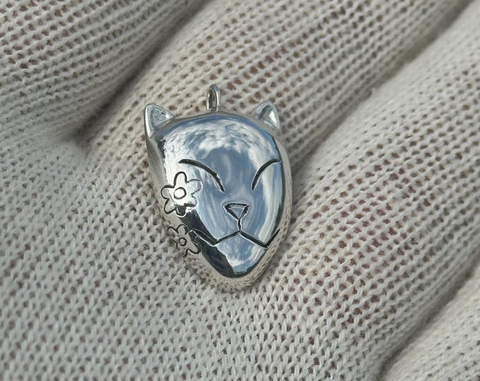 Silver Demon Slayer Kitsune Pendant - Etsy