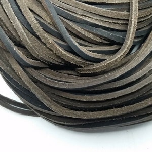 Real Flat Leather Cord - 3mm X 3mm String Lace Thong - for Jewellery ...