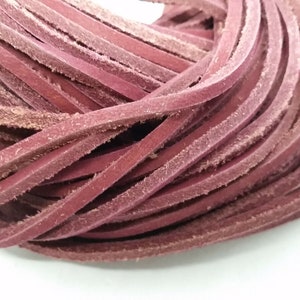Real Flat Leather Cord - 3mm X 3mm String Lace Thong - for Jewellery ...