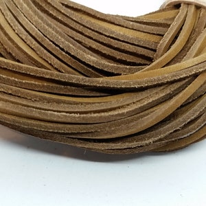 Real Flat Leather Cord - 3mm X 3mm String Lace Thong - for Jewellery ...