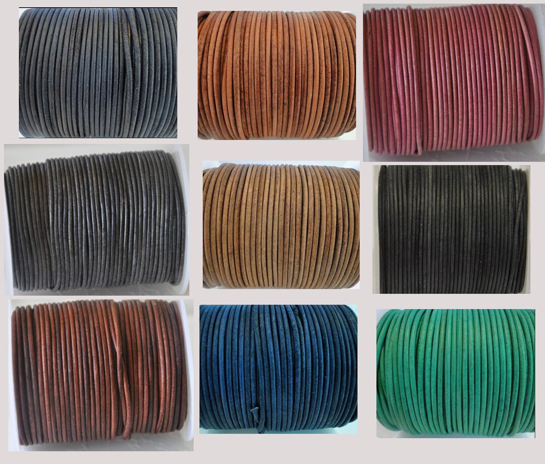 Vintage 2mm Leather Round - 100% Real Leather Cord Round - Etsy
