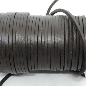 Real Flat Leather Cord - 3mm X 3mm String Lace Thong - for Jewellery ...