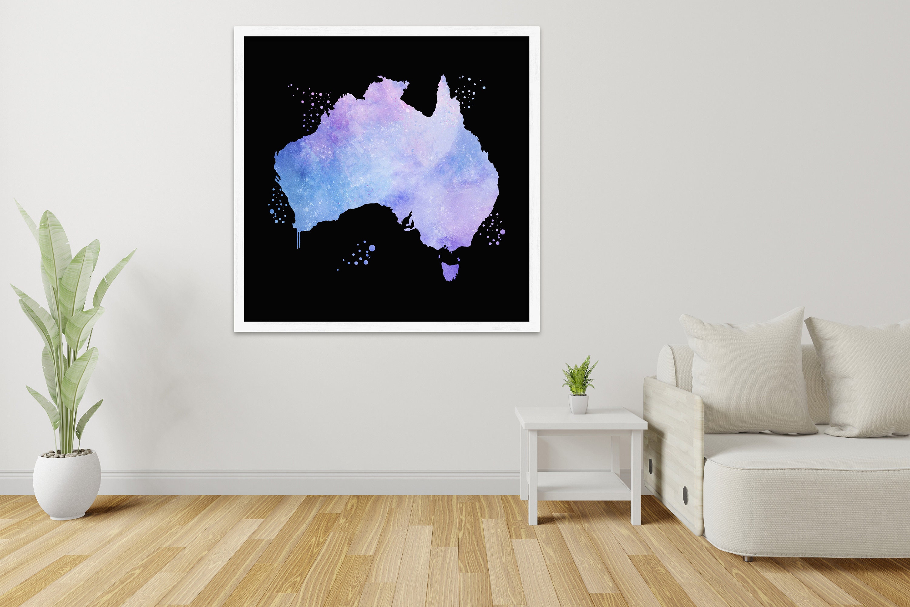 Australia Map Watercolor Australia Map Canvas Australia - Etsy