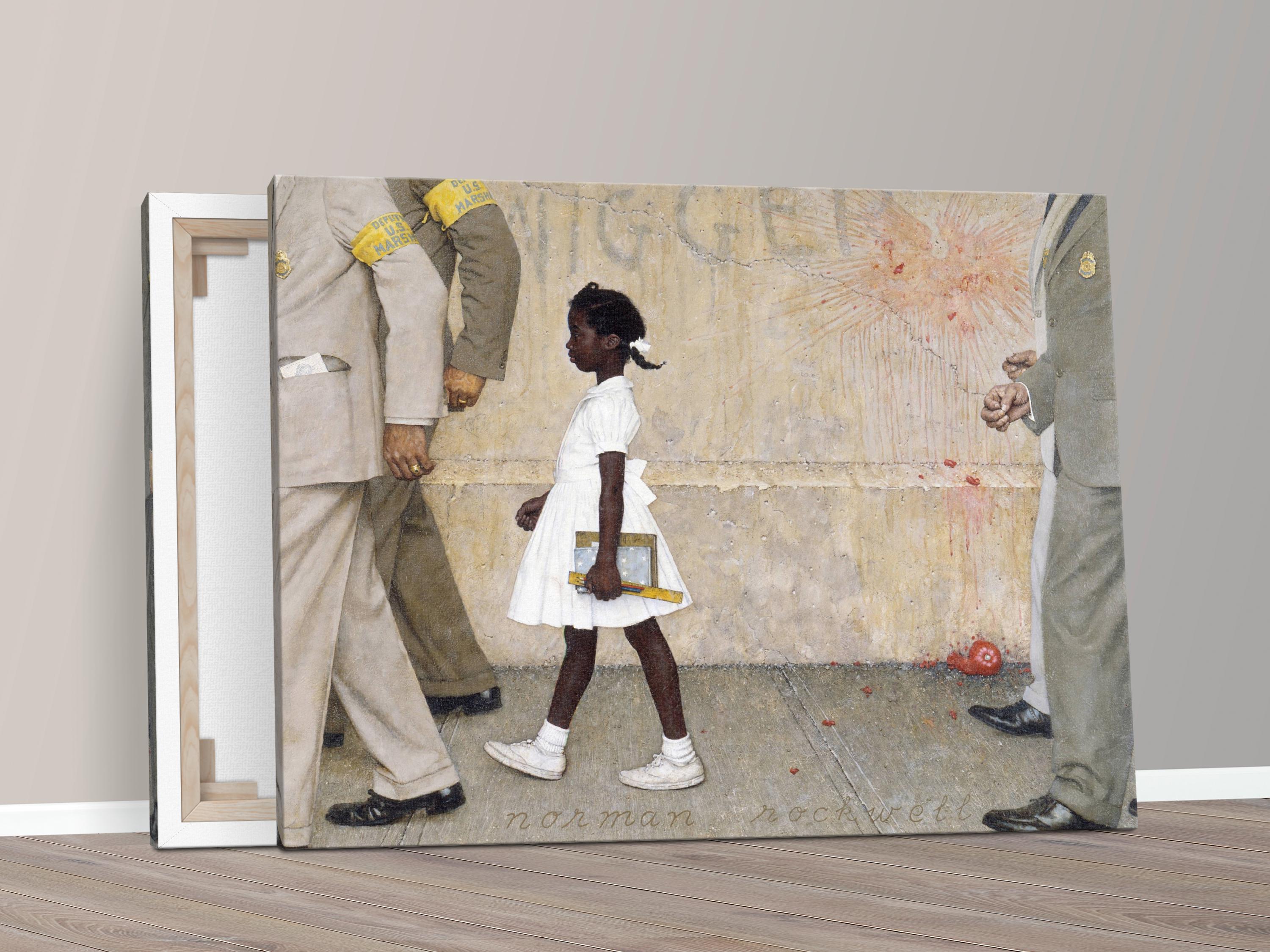 Human Rights Fine Art Canva - Canva of Ruby Bridges Artwork - Rockwell Painting - Framed or ...