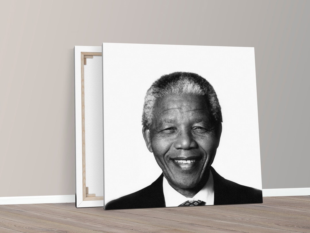 Portrait of Nelson Mandela Nelson Mandela Canva Nelson Mandela Framed ...