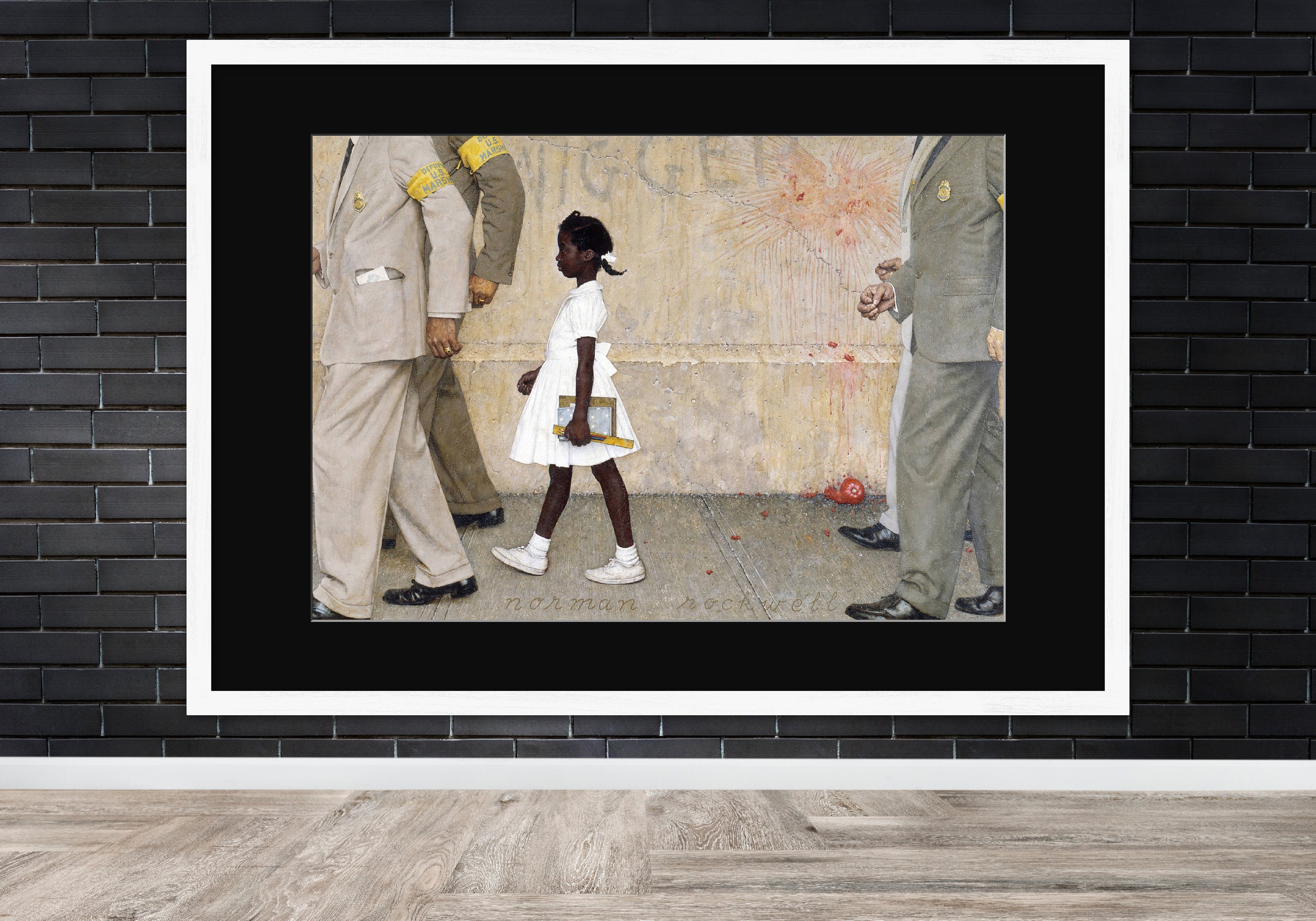 Rockwell Painting of Ruby Bridges Print Mounted & Framed Print - Etsy