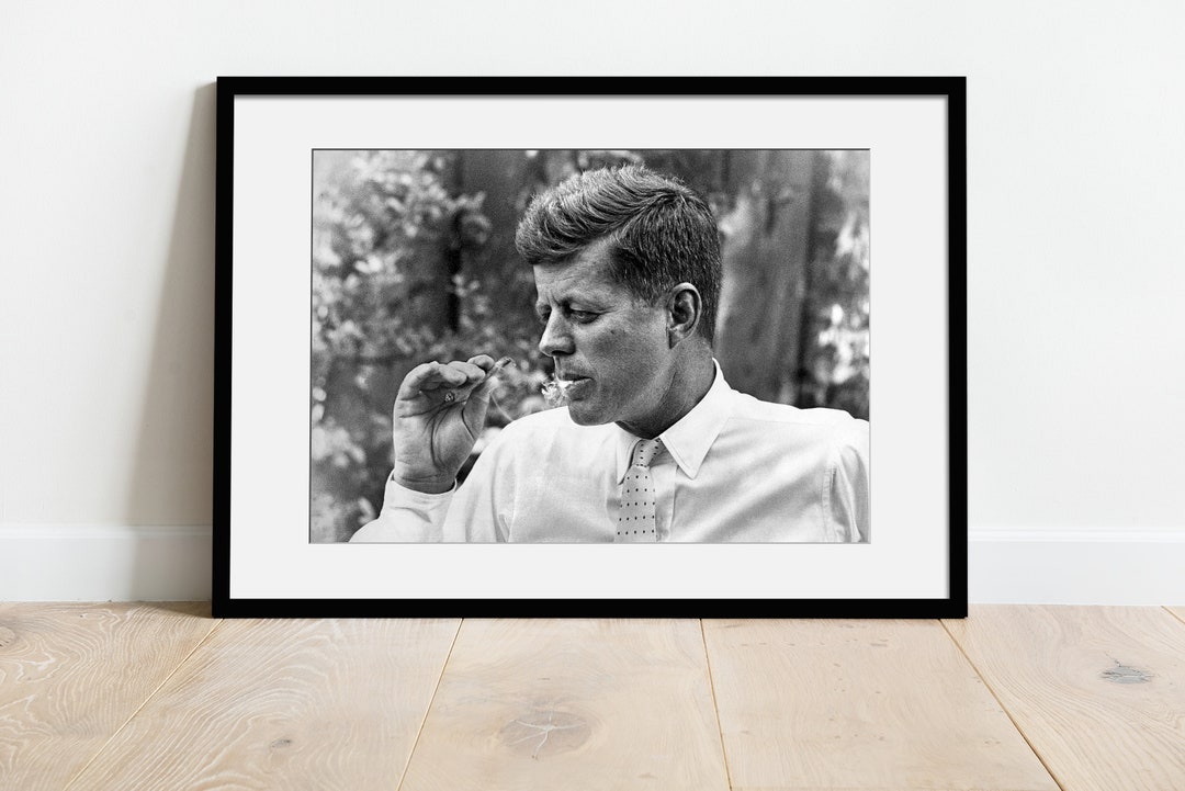 JFK Print John F. Kennedy Smoking Print Mounted & Framed Print - Etsy