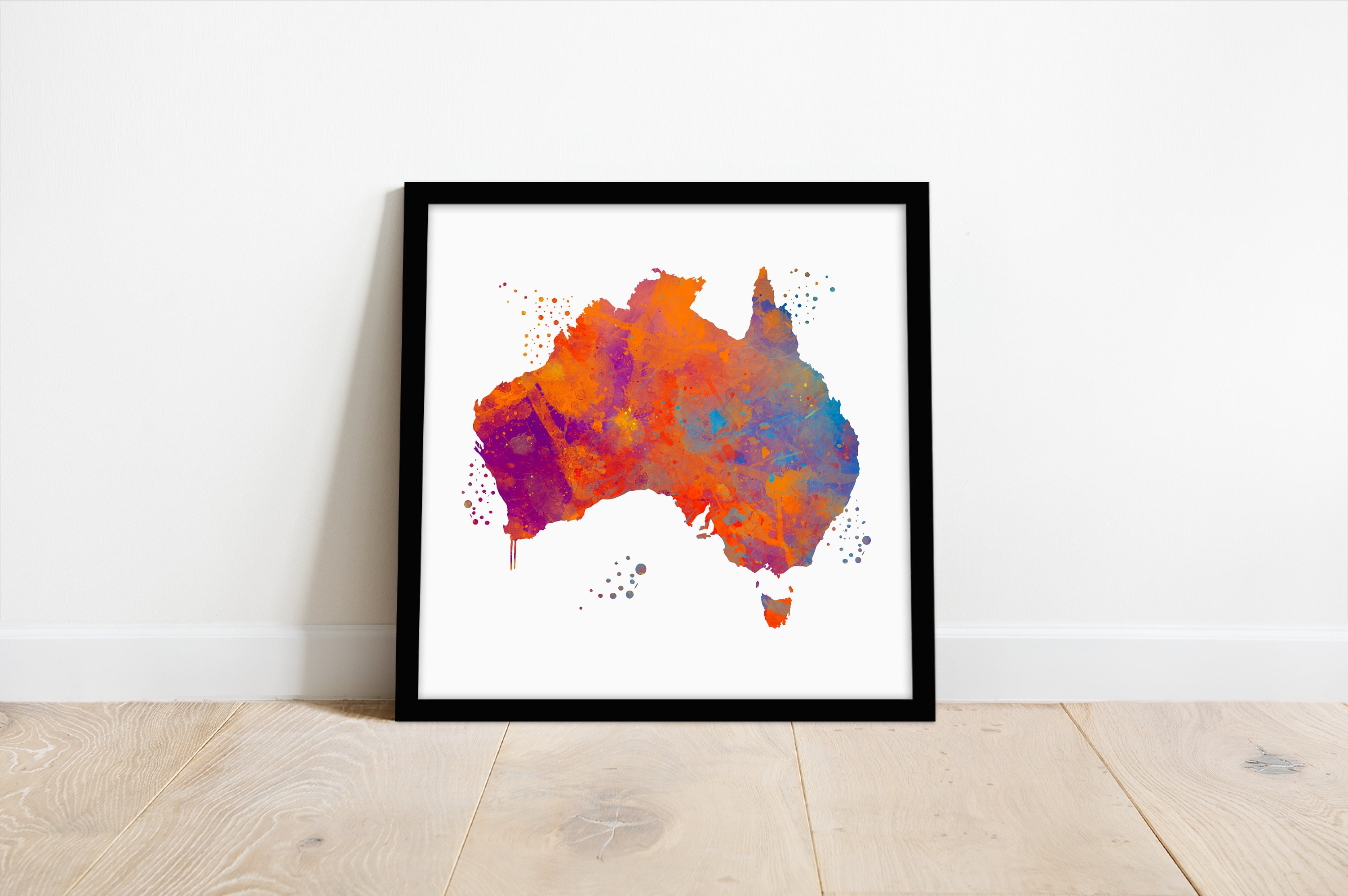 Australia Map Watercolor Australia Map Canvas Australia - Etsy