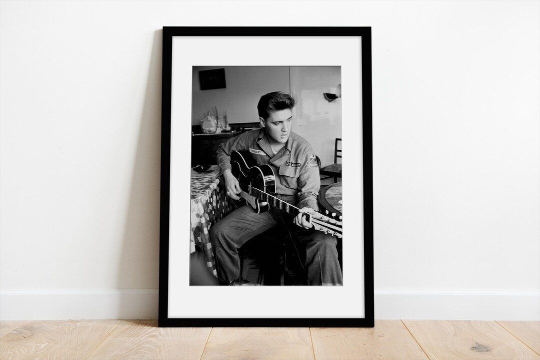 Studio B Elvis Presley Guitar - Army Uniform | Mounted & Framed Fine ...