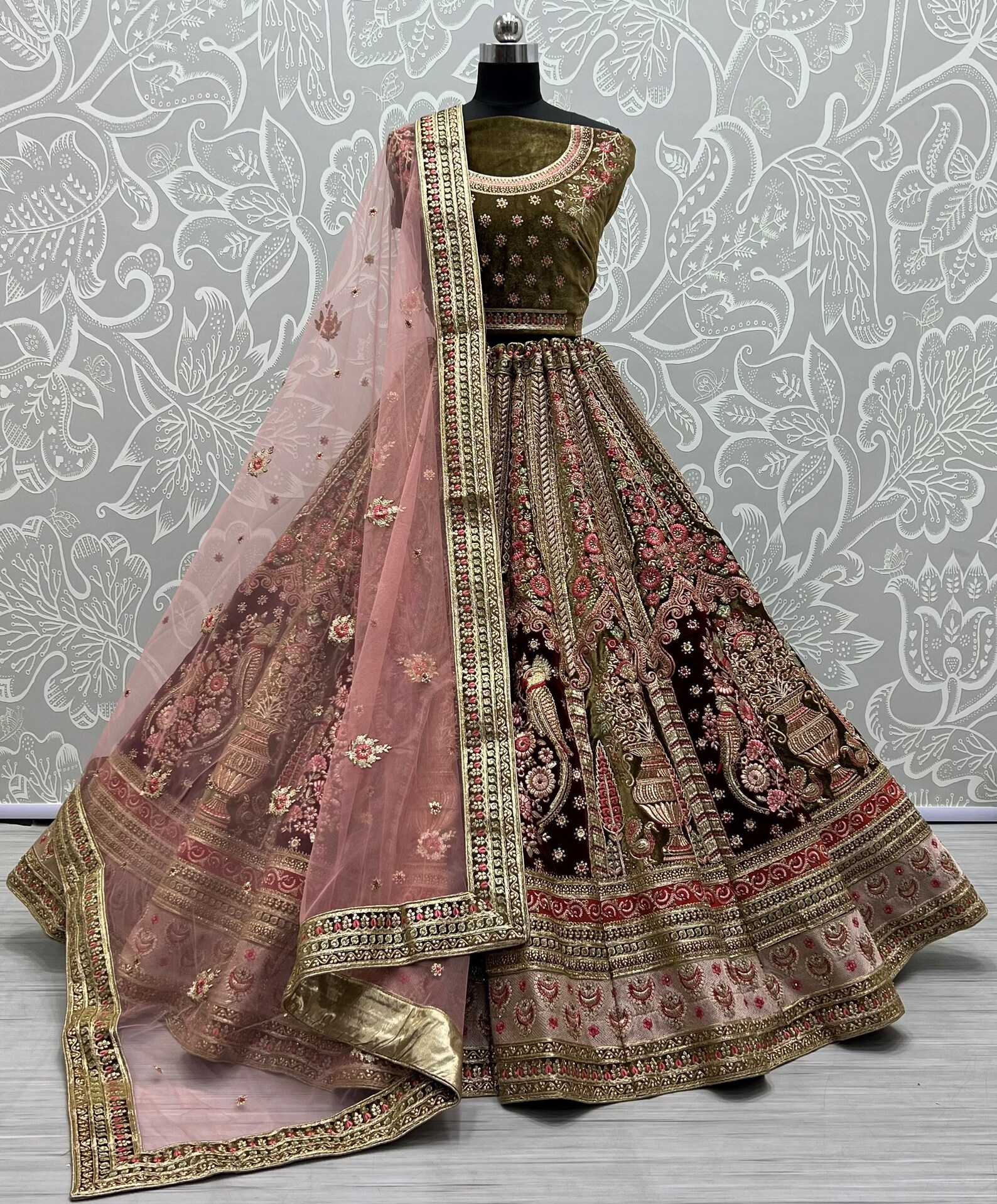 Mehendi Color Sabyasachi Lehenga Choli for Women Ready to Wear Custom ...