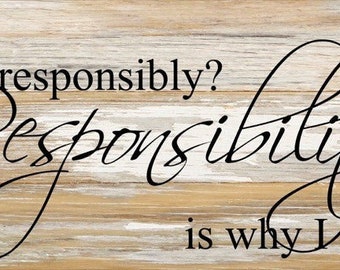 Drink Responsibly Sign - Etsy