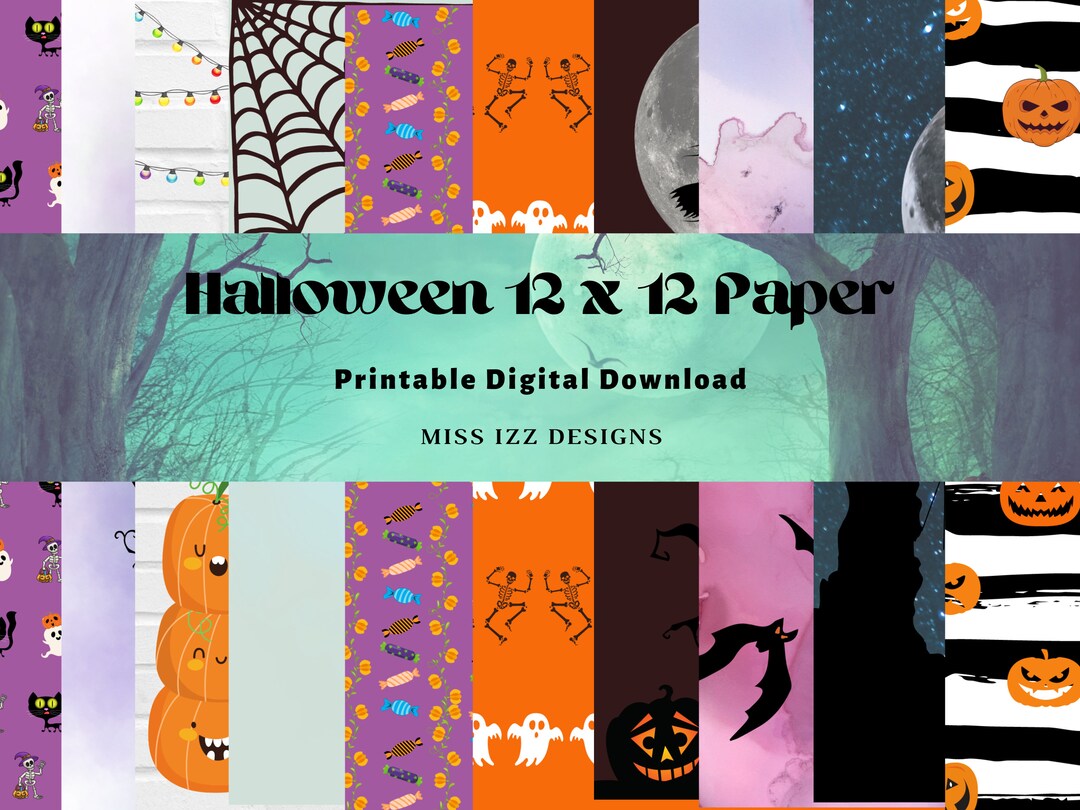 Halloween Paper Printable / Digital Scrapbook Paper Instant Download ...