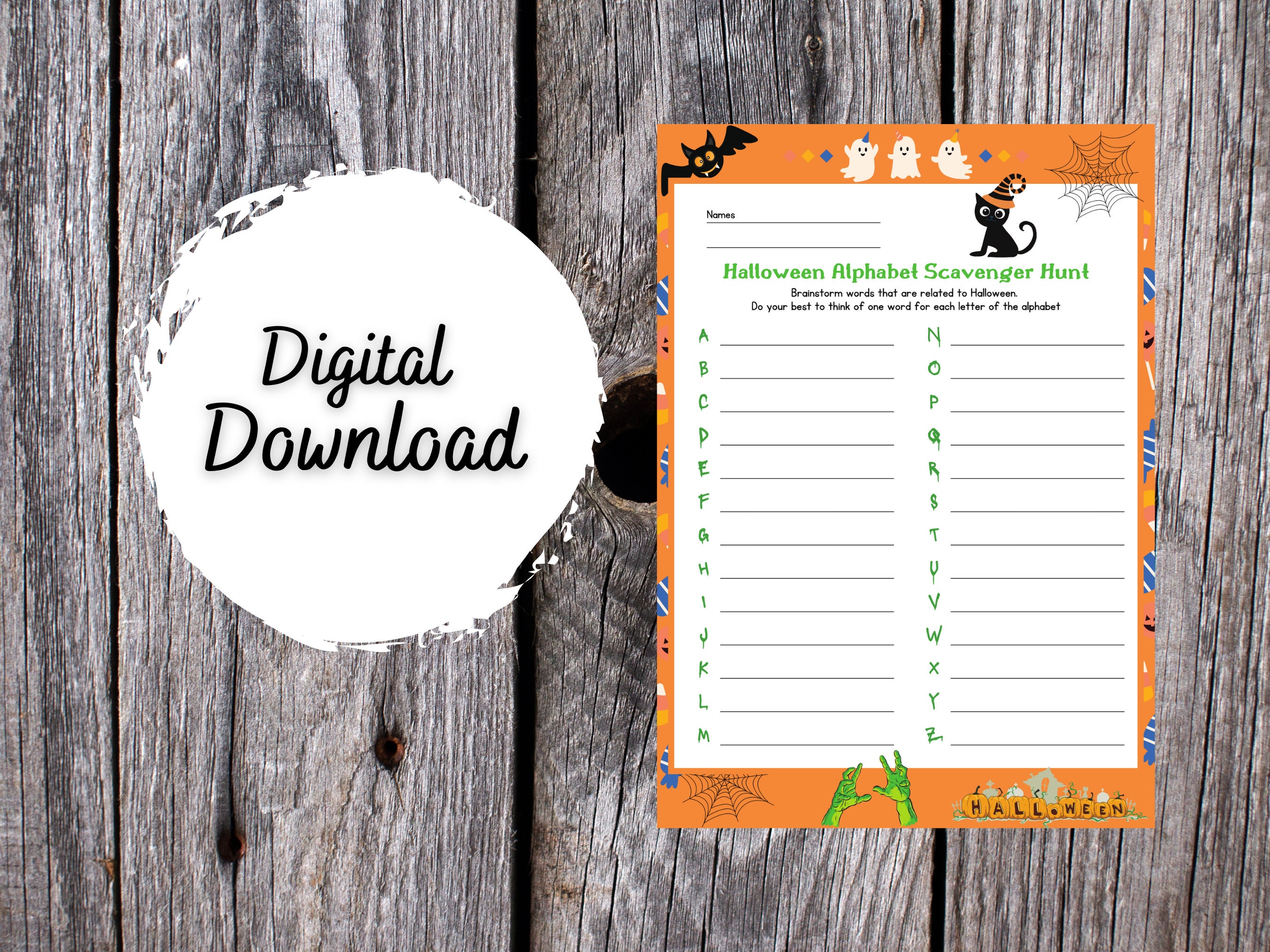 Halloween Scavenger Hunt / Printable Halloween Kids Activity ...
