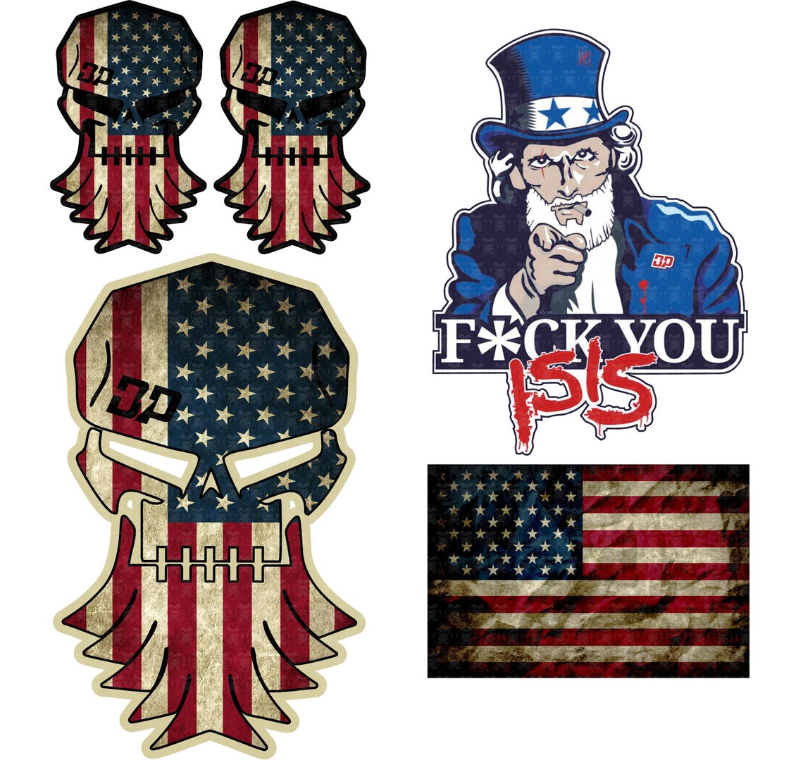 5x USA Aufkleber Uncle SAM Kult Sticker Set Auto Dekor Oldschool Diesel ...